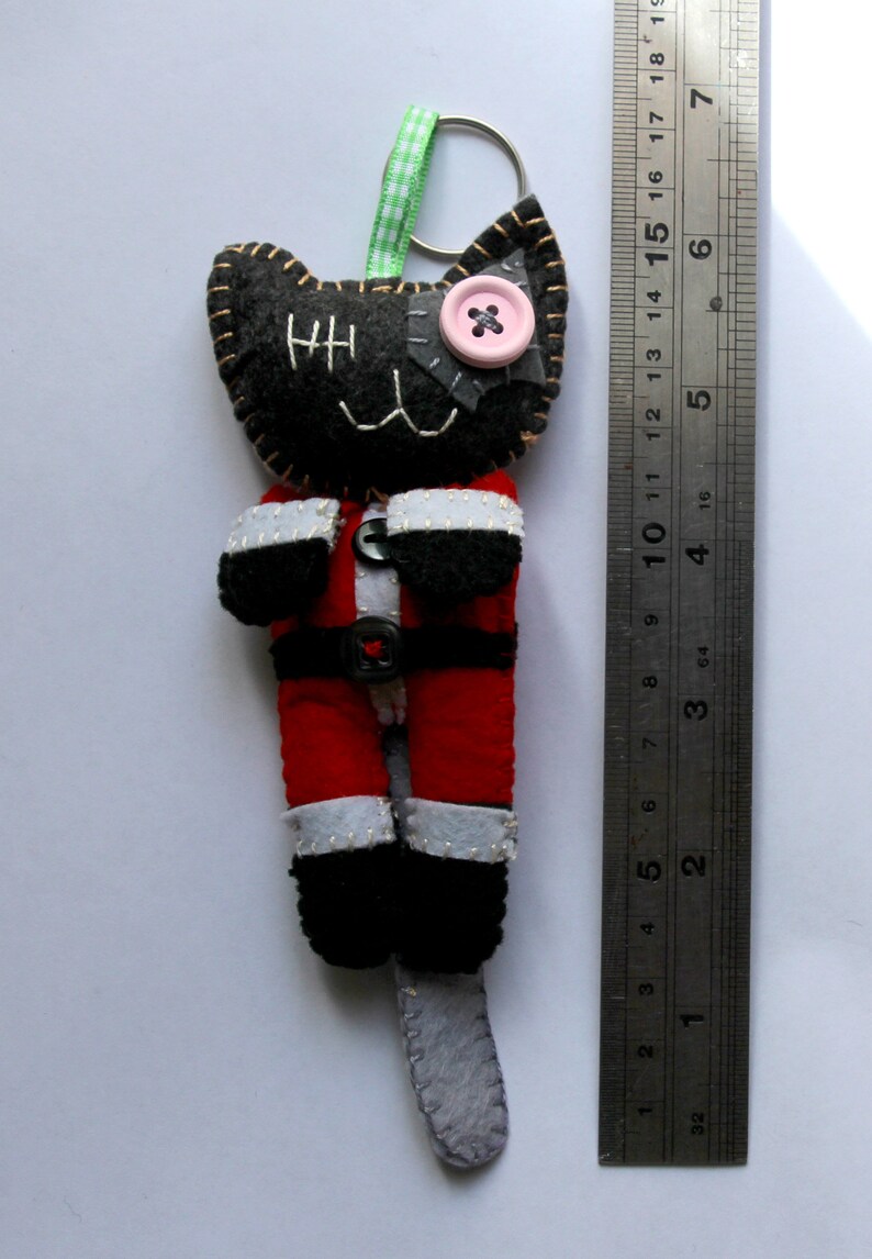 Father Christmas Key chain cat Handmade gift idea Party | Etsy