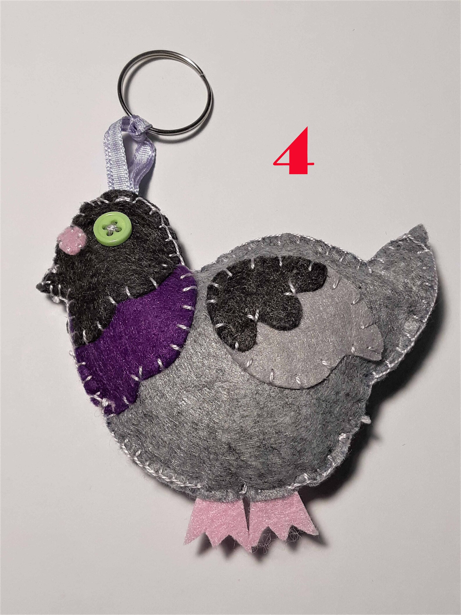 Pigeons Handmade Hand stitched key chain Pigeon bird felt | Etsy