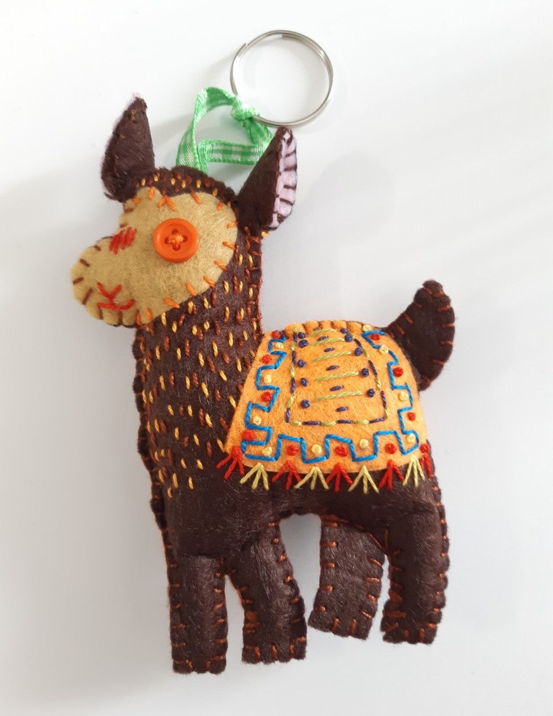 Llama Keychain Key Ring Alpaca Mountain Animal Handmade Gift Idea Felt ...