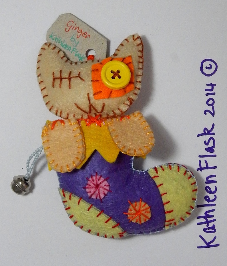 Christmas Sock Keychain Cat Handmade Jingle Bell Pendent Gift | Etsy