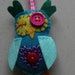 Owl Keychain Key Ring Handmade Night Bird Gift Idea Felt Hand Stitched ...
