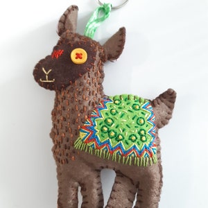 Llama Keychain Key Ring Alpaca Mountain Animal Handmade Gift Idea Felt ...