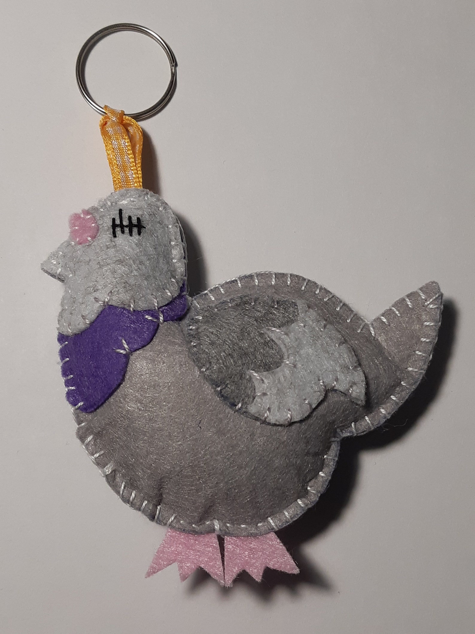 Pigeons Handmade Hand stitched key chain Pigeon bird felt | Etsy