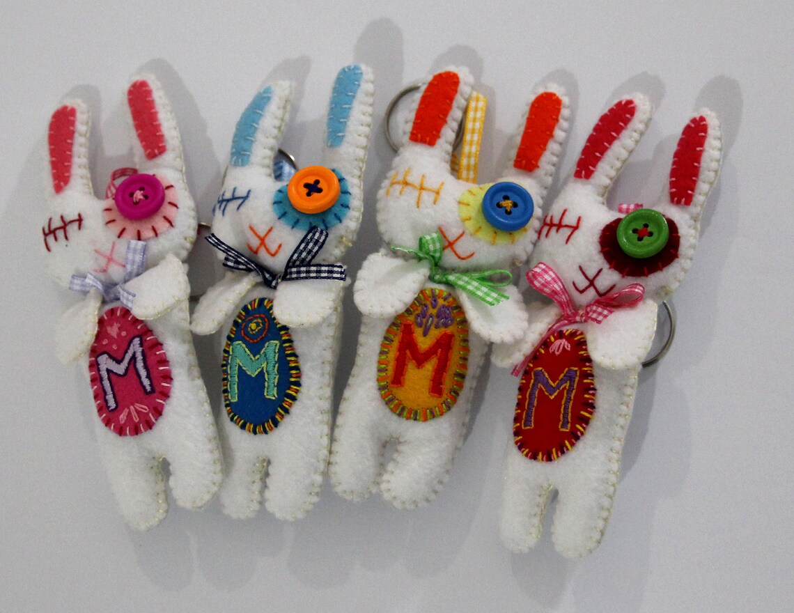 Easter Bunny Keychain Key Ring Decoration Handmade Rabbit Gift - Etsy