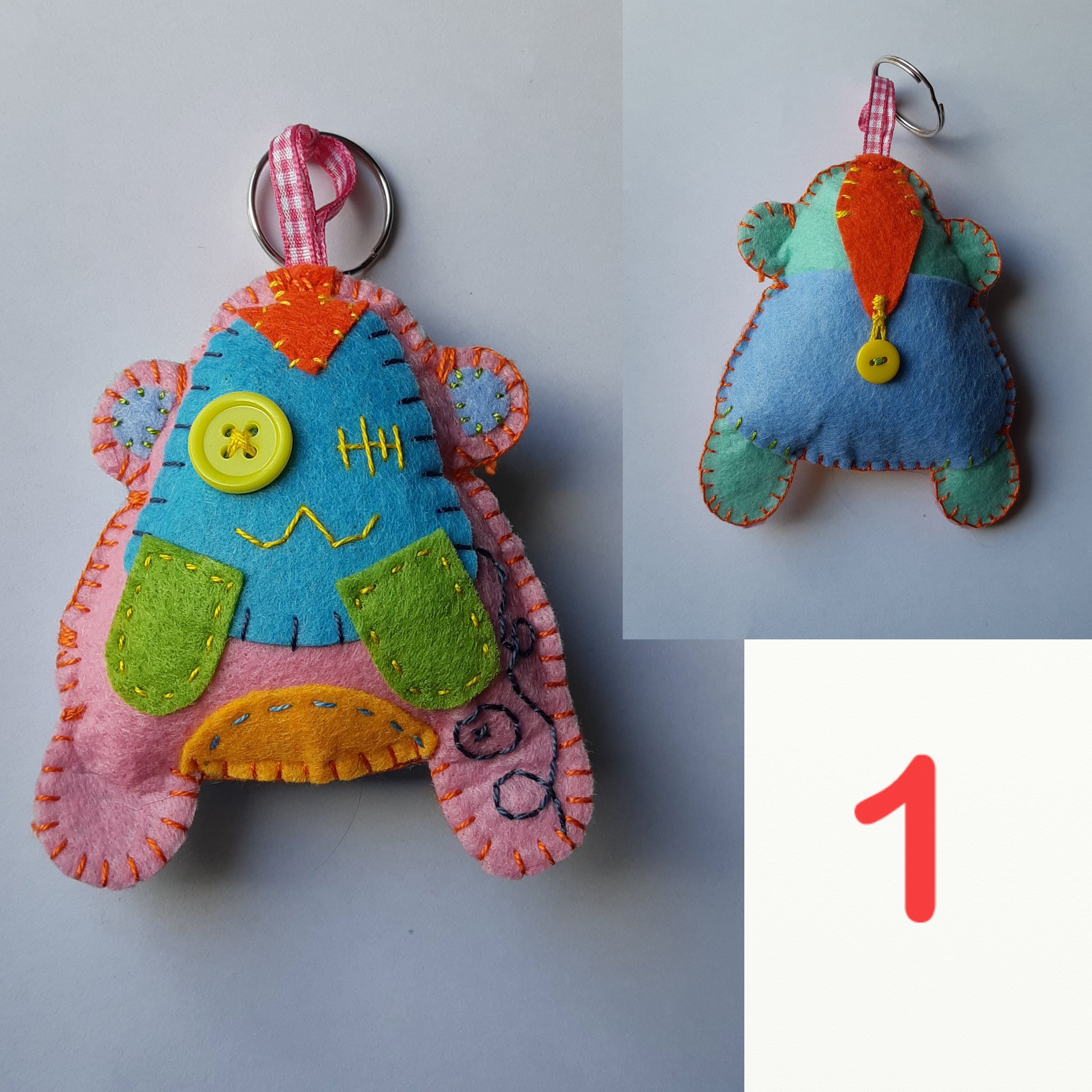 Monsters Handmade Hand Stitched Key Chain Monster Small Pouch - Etsy