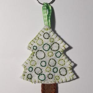 White Christmas Tree Keychain Handmade Decoration Festive Gift Idea ...