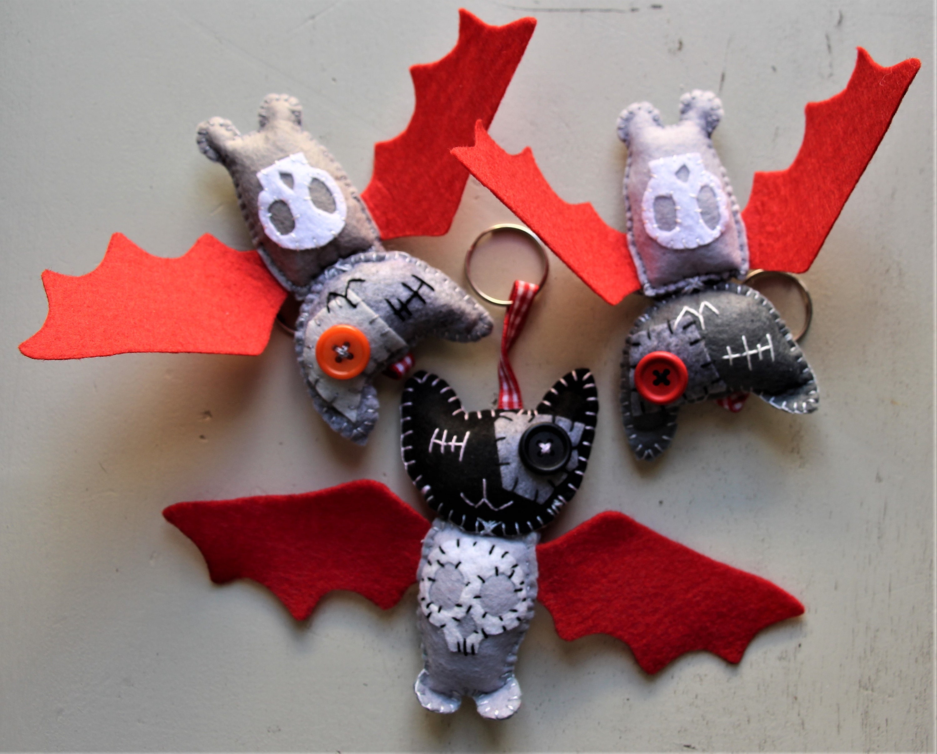 Bat Keychain Key Ring Handmade Gift Idea Felt Key Chain Animal - Etsy