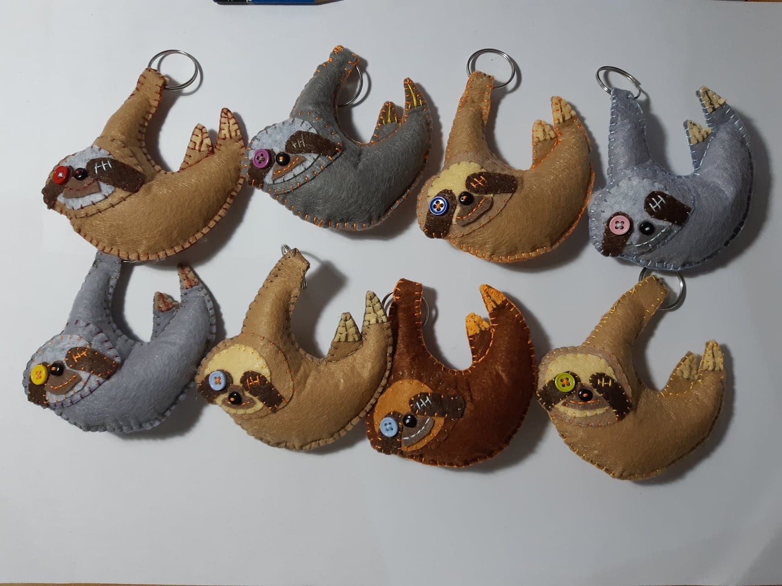 Sloth Keychain Key Ring Handmade Wild Animal Slow Gift Idea - Etsy