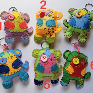 Monsters Handmade Hand Stitched Key Chain Monster Small Pouch | Etsy