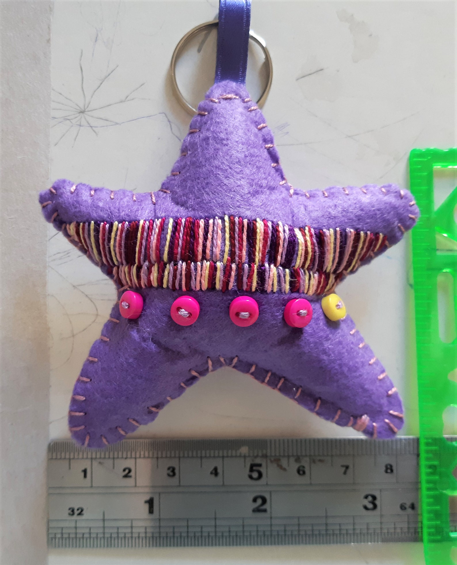Star Keychain Key Ring Stars Handmade Hand Sewn Star Bag Charm - Etsy