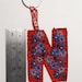 ALPHABET Letters Flora Flowers Key Chain Key Ring Handmade Bag Charm ...