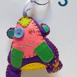 Monsters Handmade Hand Stitched Key Chain Monster Small Pouch Felt ...