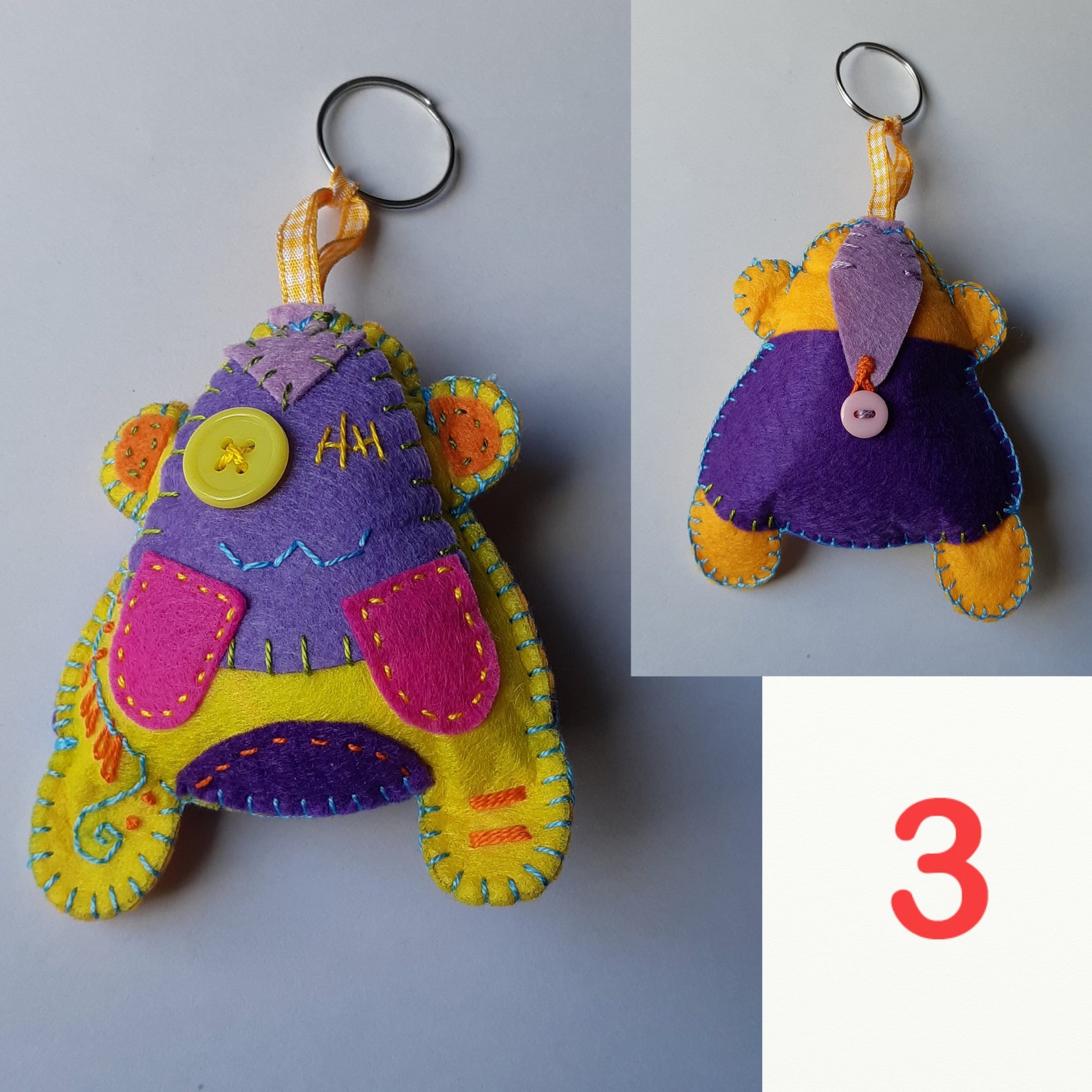 Monsters Handmade Hand Stitched Key Chain Monster Small Pouch | Etsy