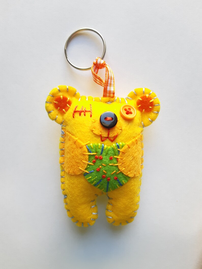 Colourful Bear Key Chain Key Ring Collectables Handmade Hand - Etsy UK