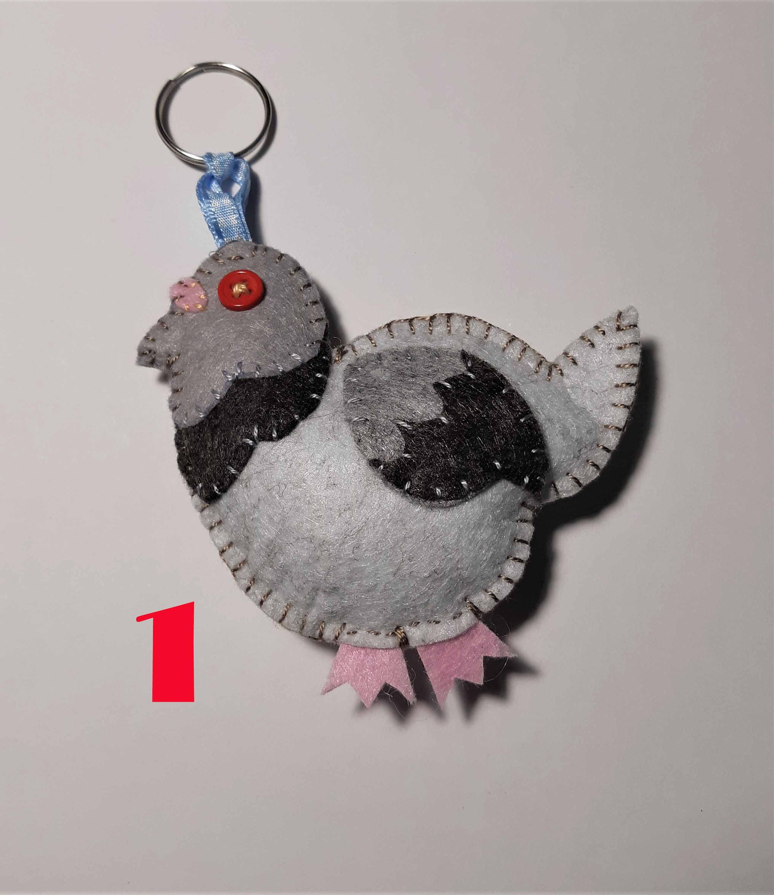 Pigeons Handmade Hand stitched key chain Pigeon bird felt | Etsy