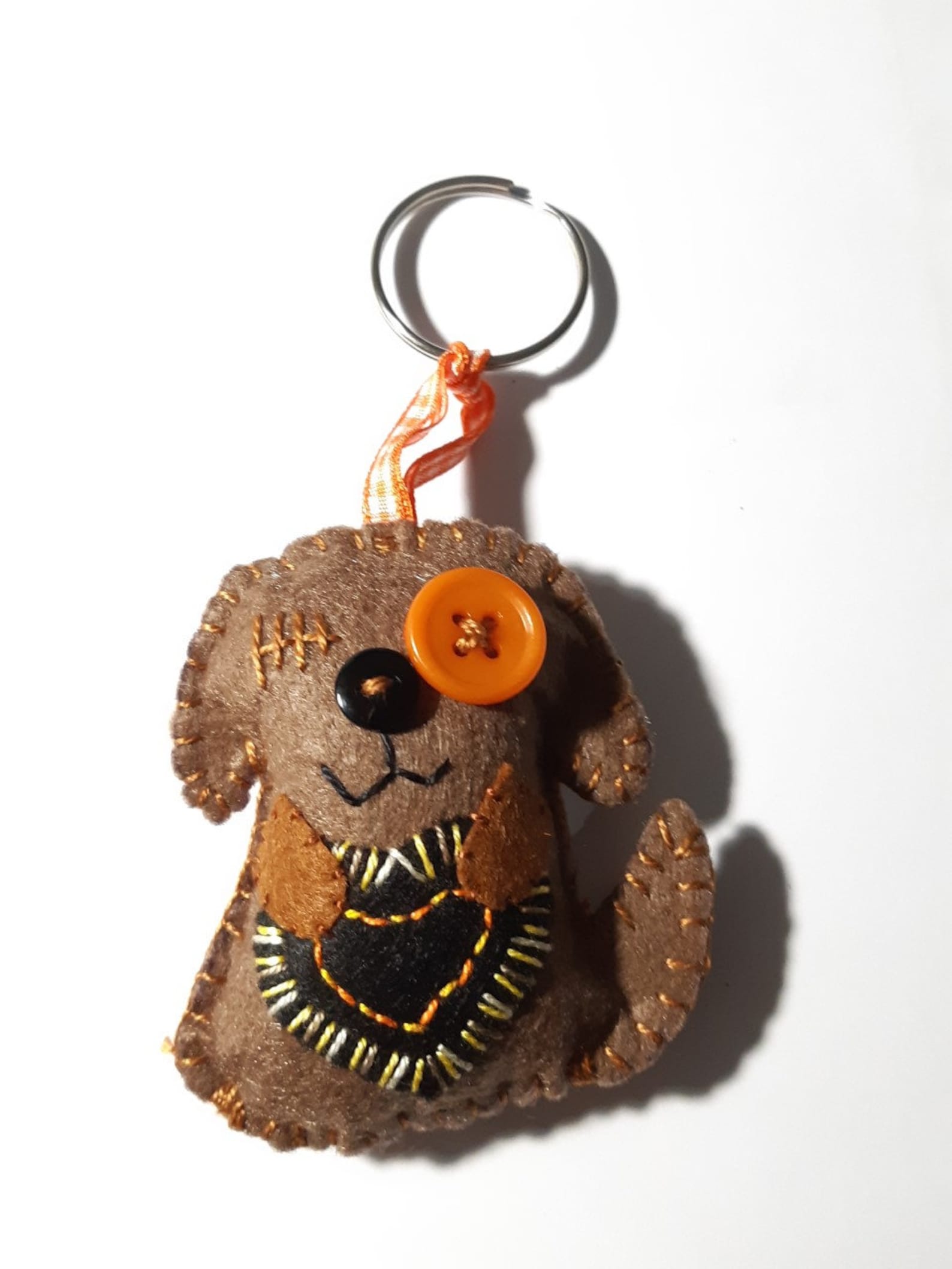 Dog Keychain Key Ring Handmade Puppy Pet Lovers Gift Idea Felt Keychain ...