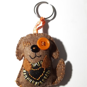 Dog Keychain Key Ring Handmade Puppy Pet Lovers Gift Idea Felt Keychain ...