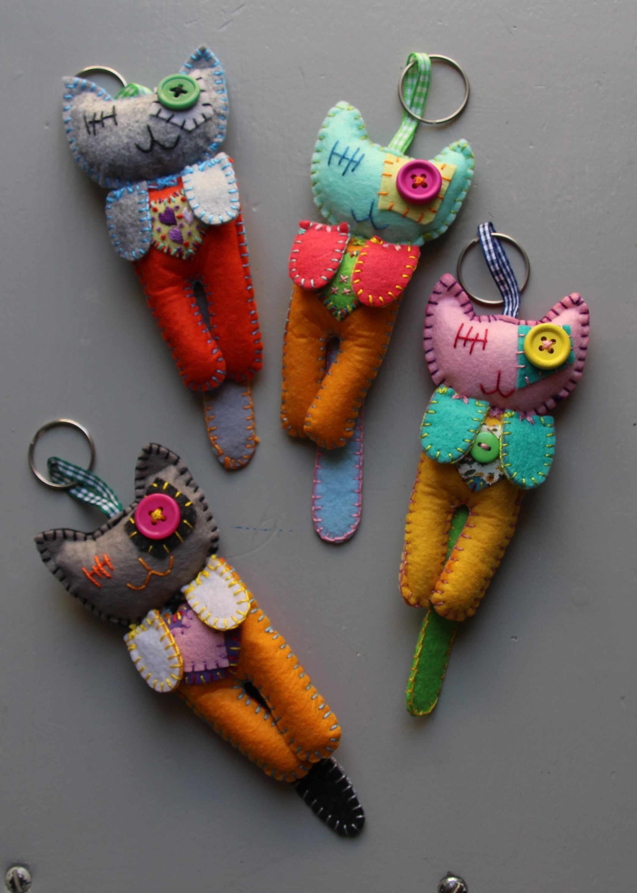 Cat Keychain Key Ring Cat Pet Cat Lovers Gift Idea Felt Key - Etsy