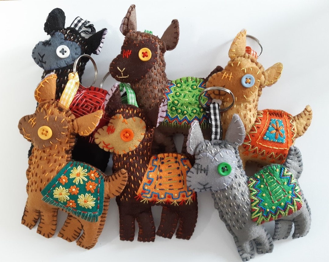 Llama Keychain Key Ring Alpaca Mountain Animal Handmade Gift Idea Felt ...