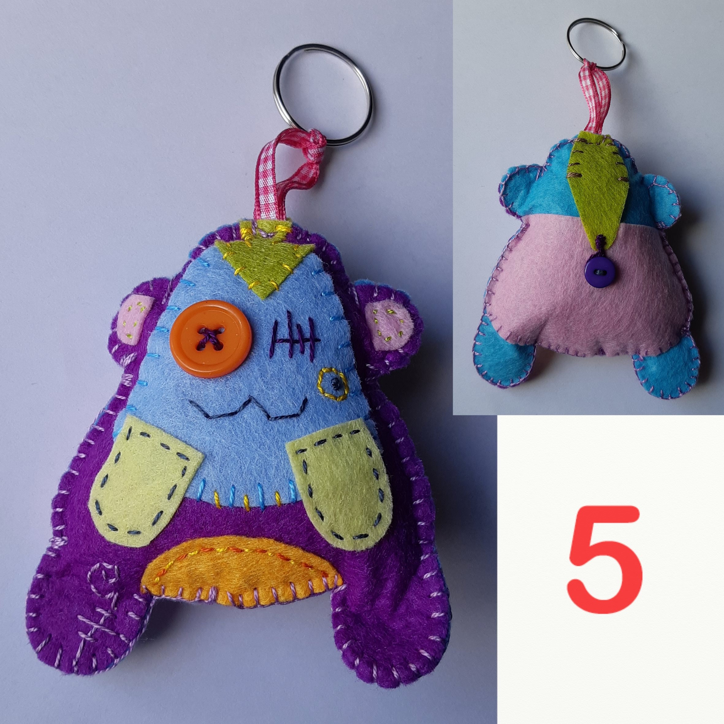 Monsters Handmade Hand Stitched Key Chain Monster Small Pouch - Etsy