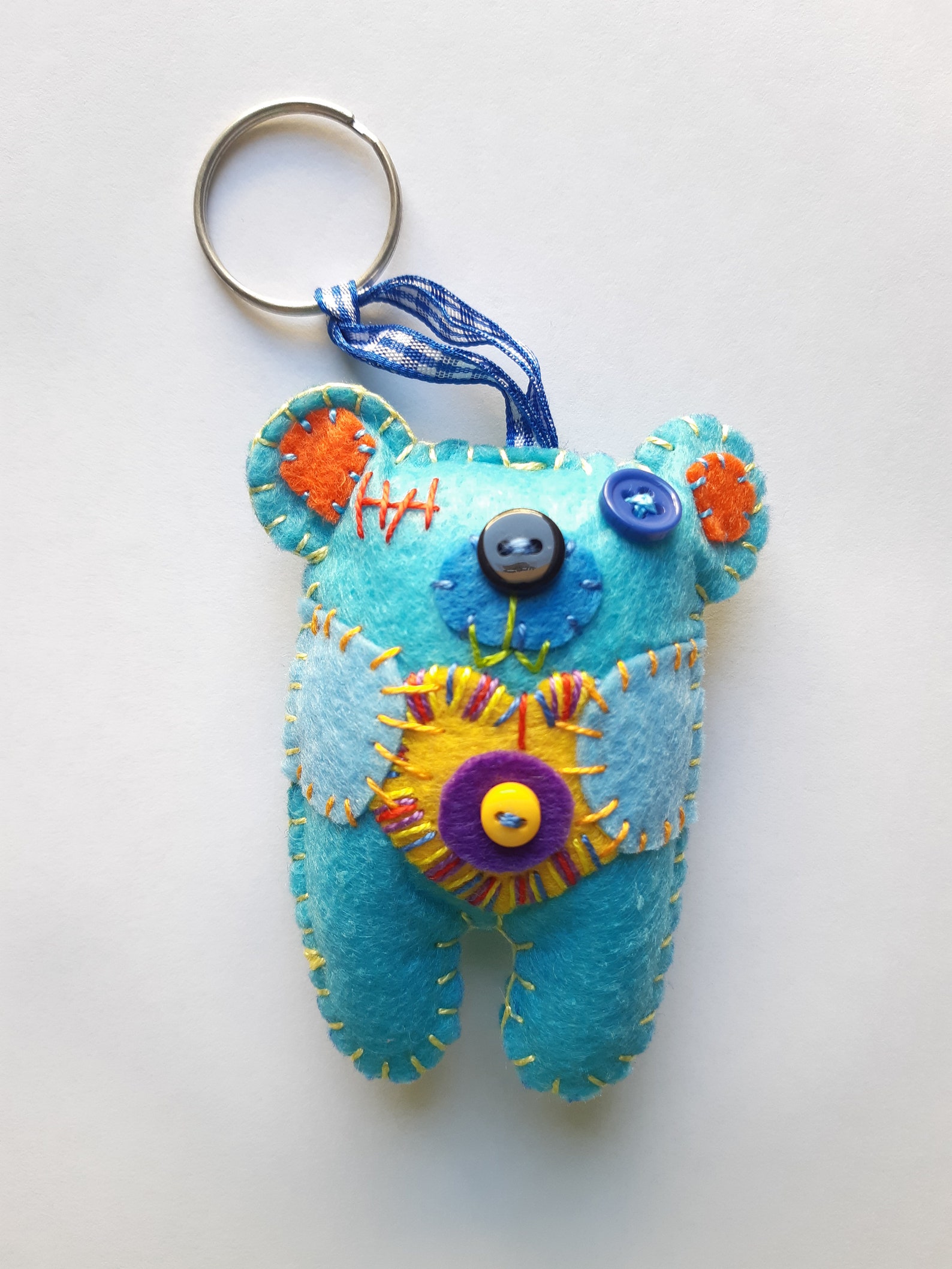 Colourful Bear Key Chain Key Ring Collectables Handmade Hand - Etsy UK
