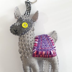 Llama Keychain Key Ring Alpaca Mountain Animal Handmade Gift Idea Felt ...