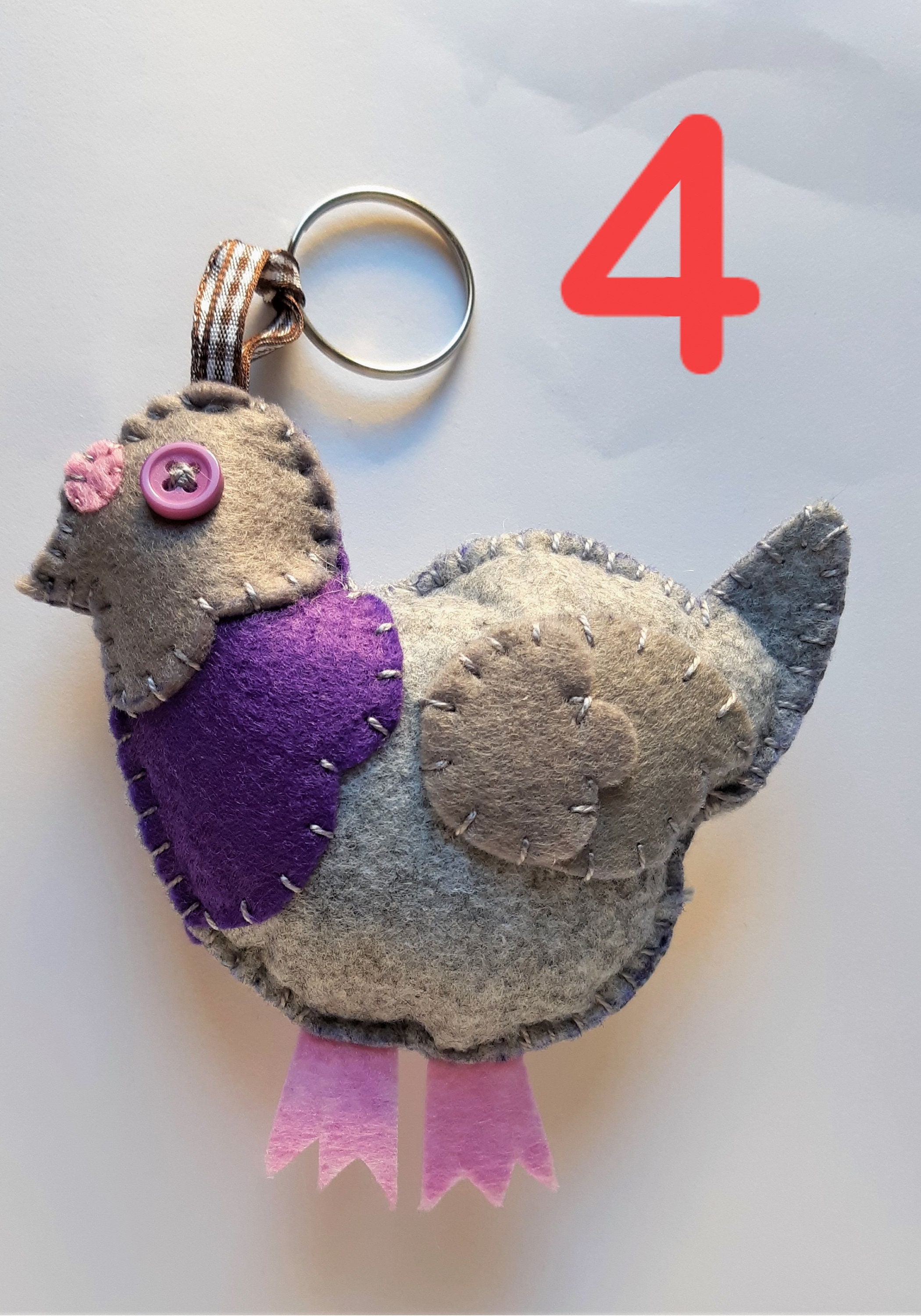 Pigeons Handmade Hand Stitched Key Chain Pigeon Bird Felt - Etsy UK