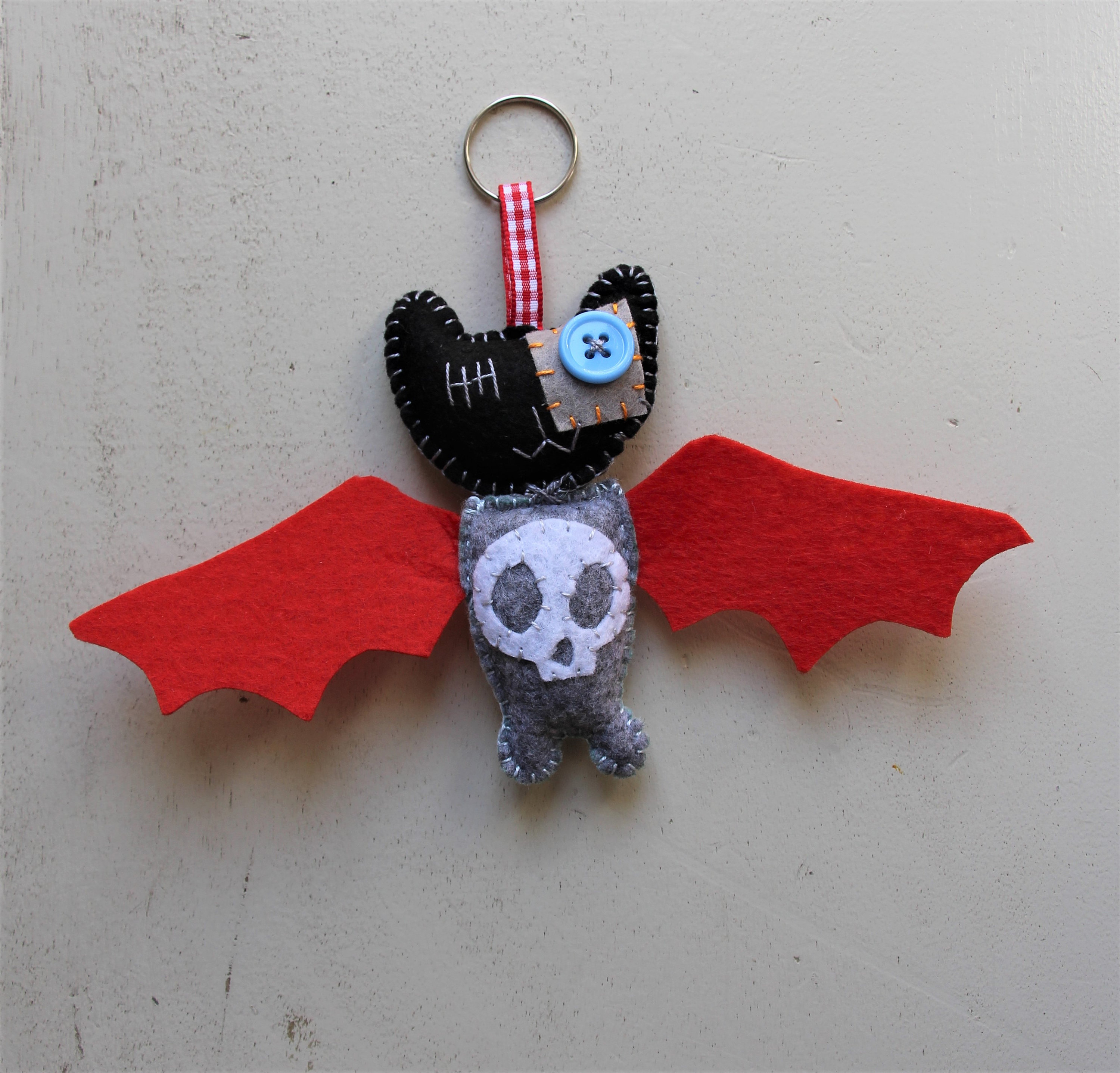 Bat Keychain Key Ring Handmade Gift Idea Felt Key Chain Animal - Etsy