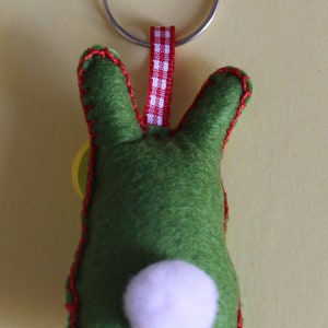 Rabbit Keychain Key Ring Bunny Handmade Pom Pom Tail Gift Idea Felt Key ...