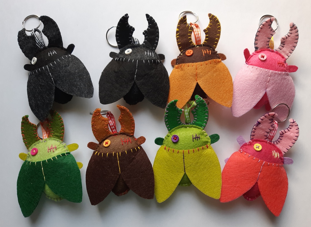 Hand Stitched Felt Beetle Keychain: Collectible Bug Bag Charm - Etsy