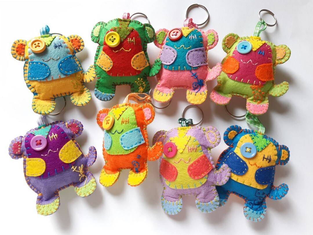 Monsters Handmade Hand Stitched Key Chain Monster Small Pouch Felt ...