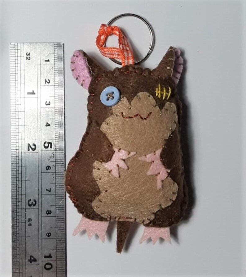 Hamster Keychain Key Ring Handmade Pet Animal Gift Idea Felt - Etsy