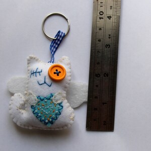 Angel Cat Keychain Key Ring Handmade Angel Kitten Gift Idea Felt ...