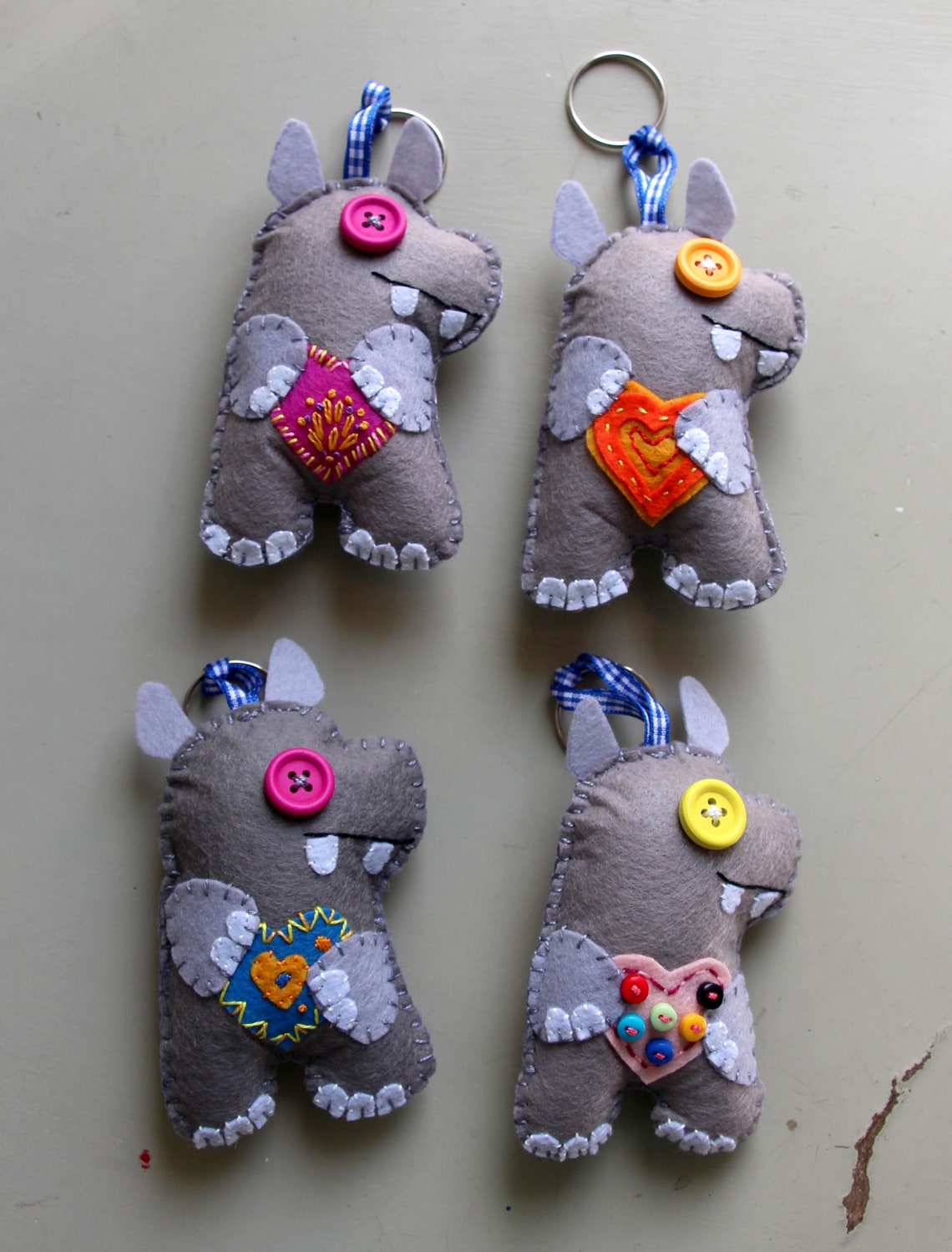 Hippopotamus Keychain Key Ring Hippo Handmade Wild Hippo Gift | Etsy