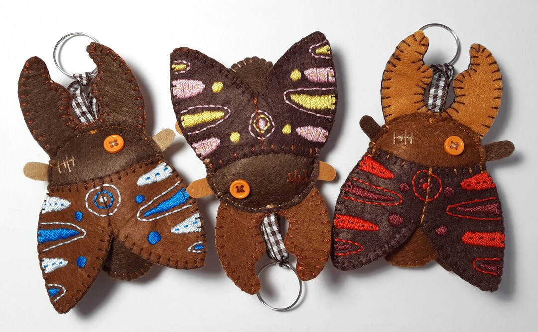 Hand Stitched Felt Beetle Keychain: Collectible Bug Bag Charm - Etsy