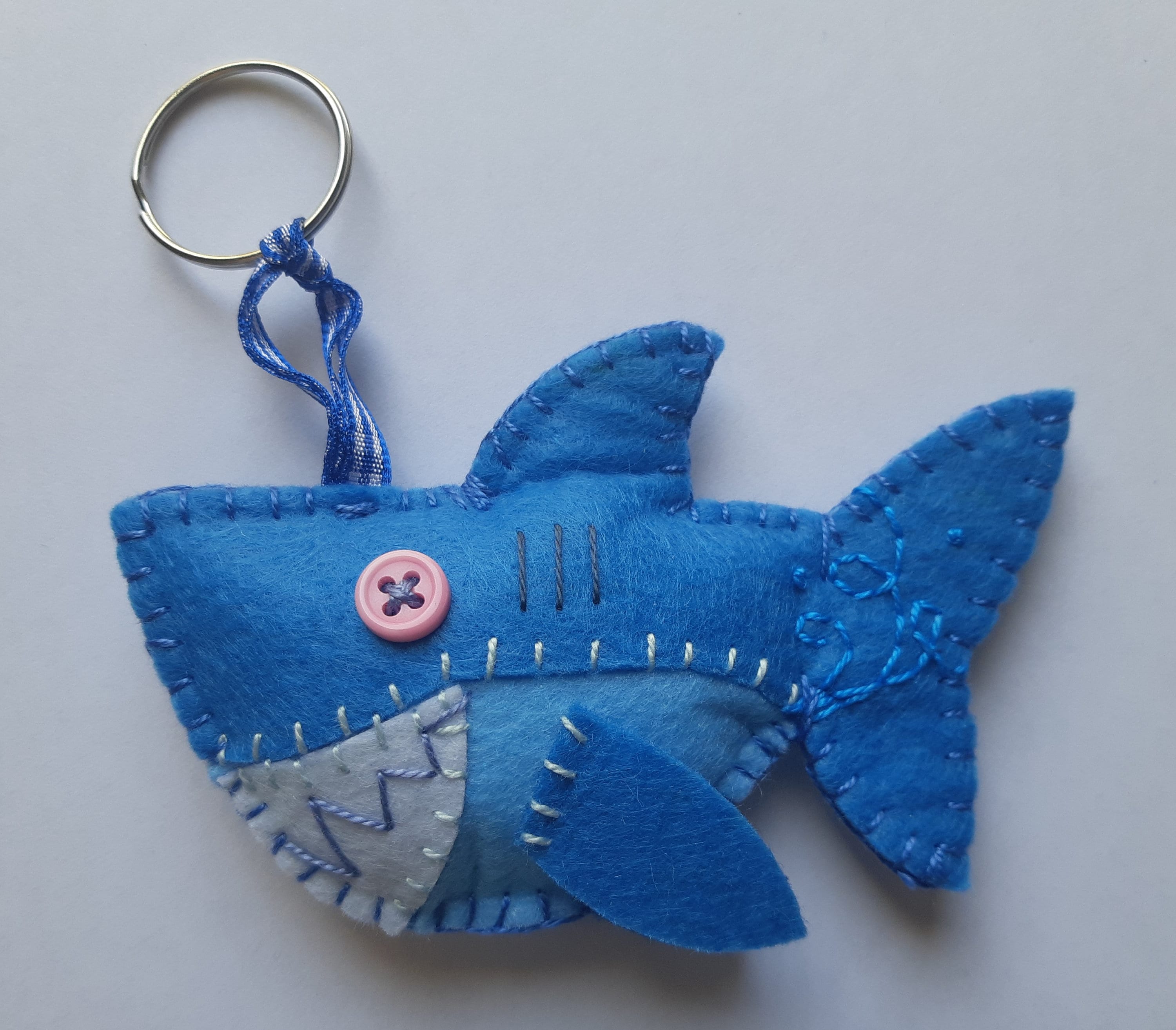 Sharks Handmade Hand Stitched Key Chain Sea Fish Creatures - Etsy UK