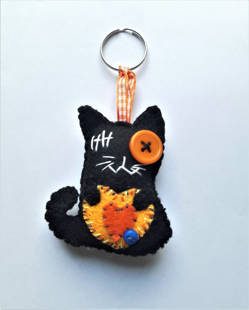 Cat Key Chain Key Ring Kitten Feline Gift Idea Felt Handmade - Etsy