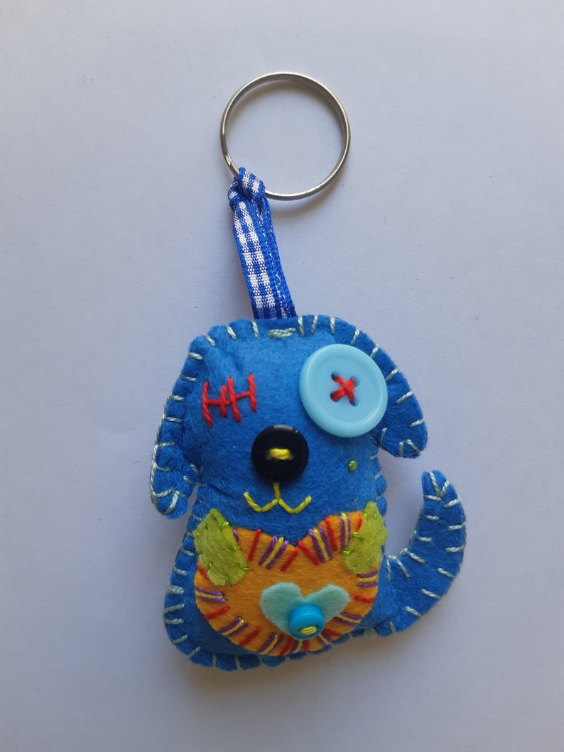Dog Keychain Key Ring Handmade Puppy Pet Lovers Gift Idea Felt - Etsy