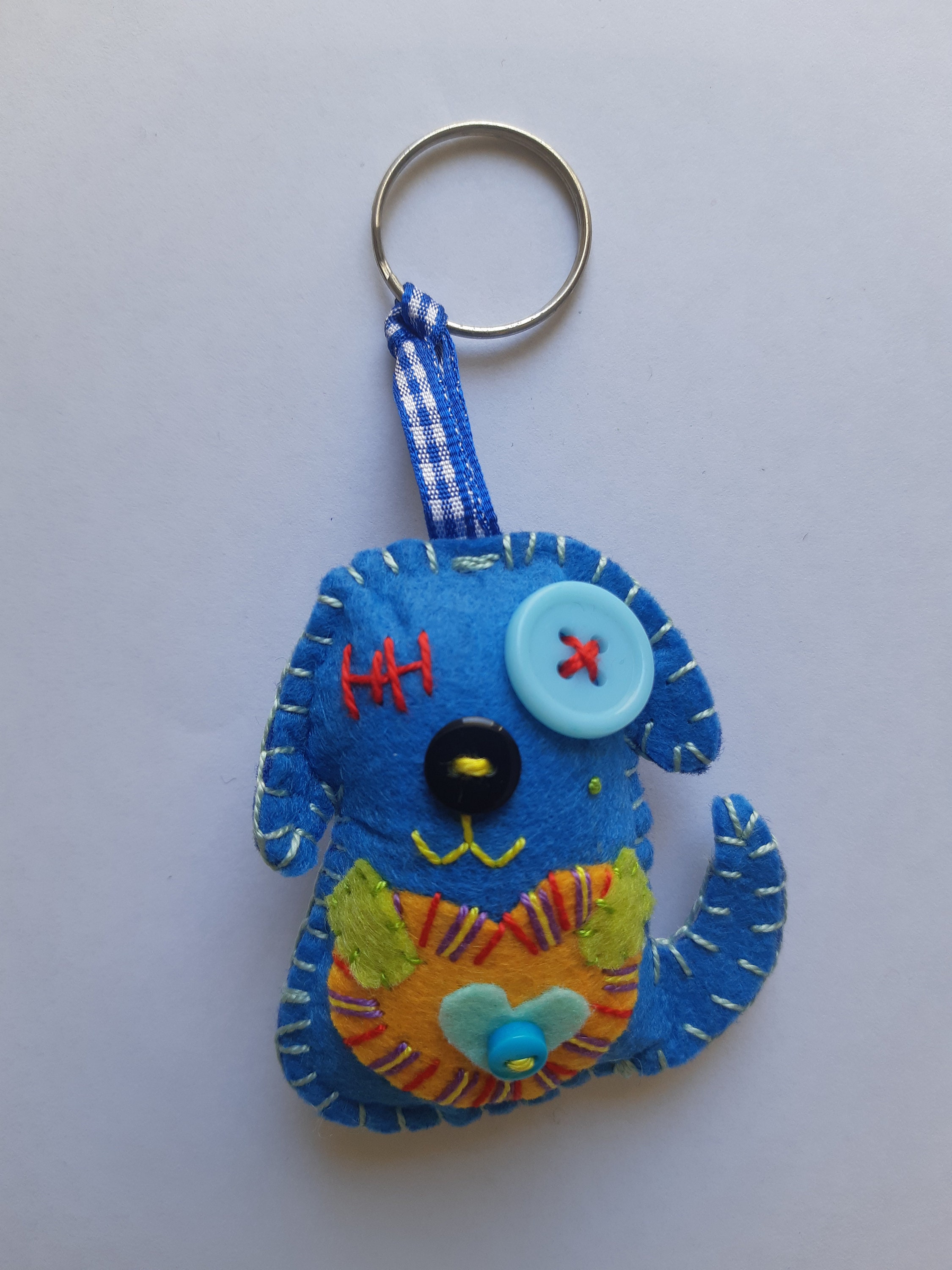 Dog Keychain Key Ring Handmade Puppy Pet Lovers Gift Idea Felt | Etsy