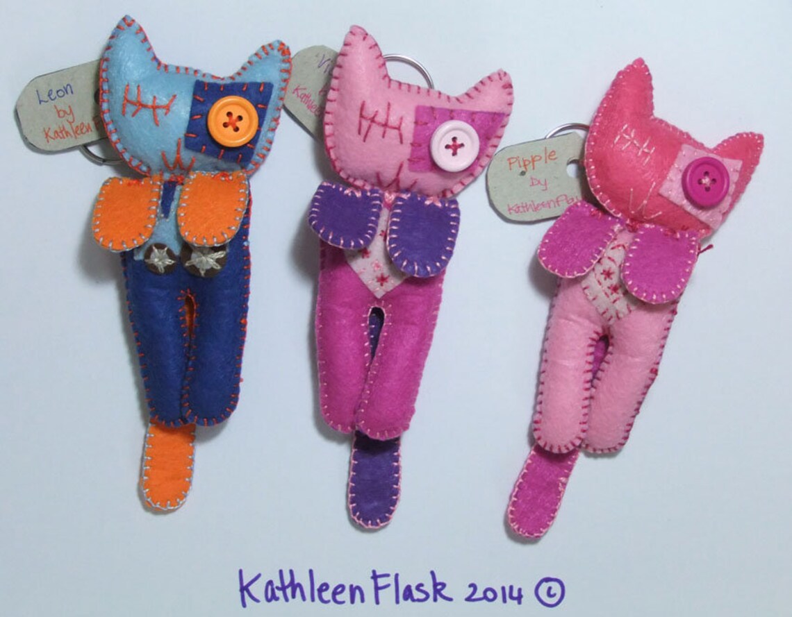 Cat Keychain Key Ring Cat Pet Cat Lovers Gift Idea Felt Key - Etsy