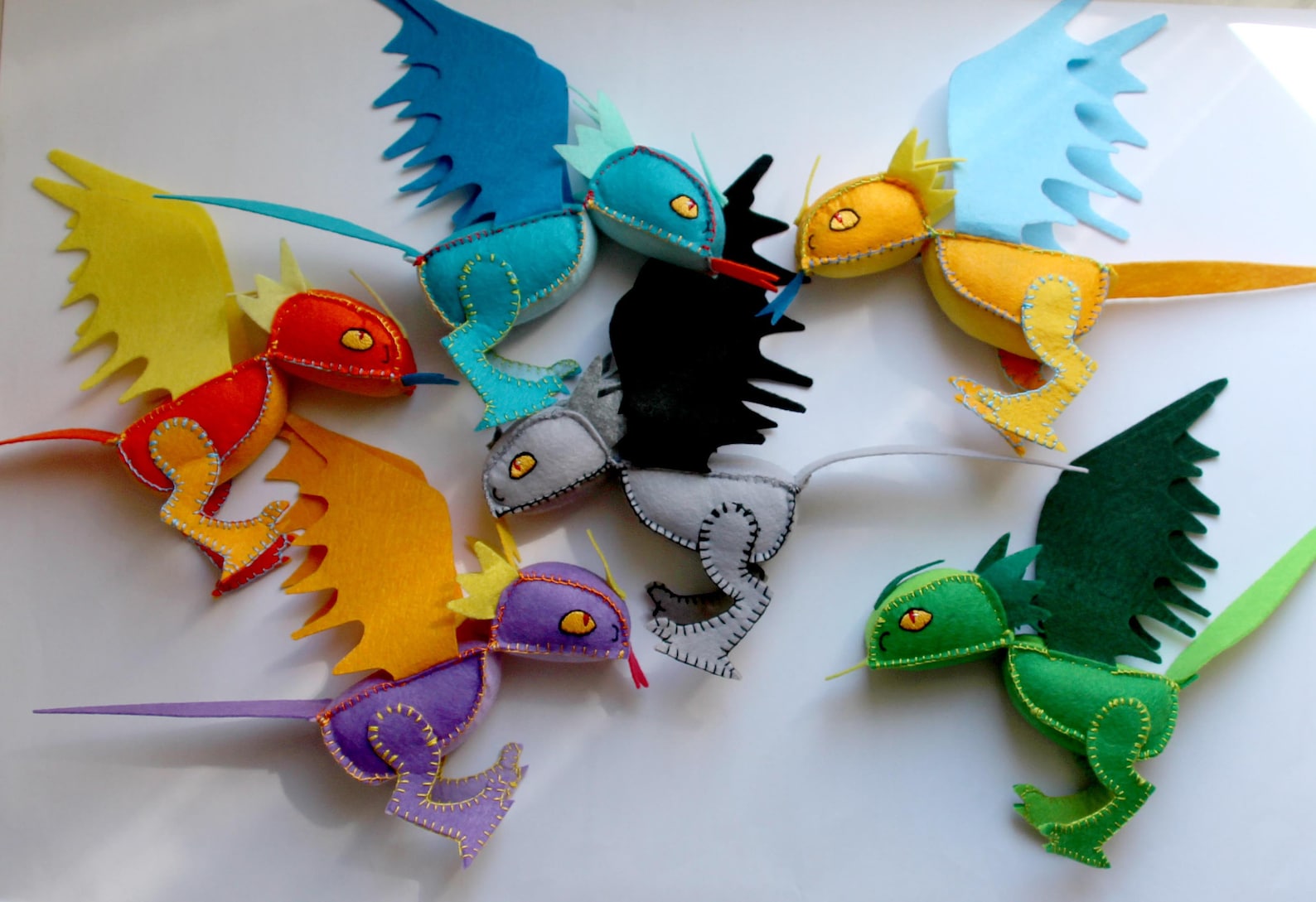 Dragon Soft Toy Stuffed Dragon 10 Inch Hand Made Colourful - Etsy