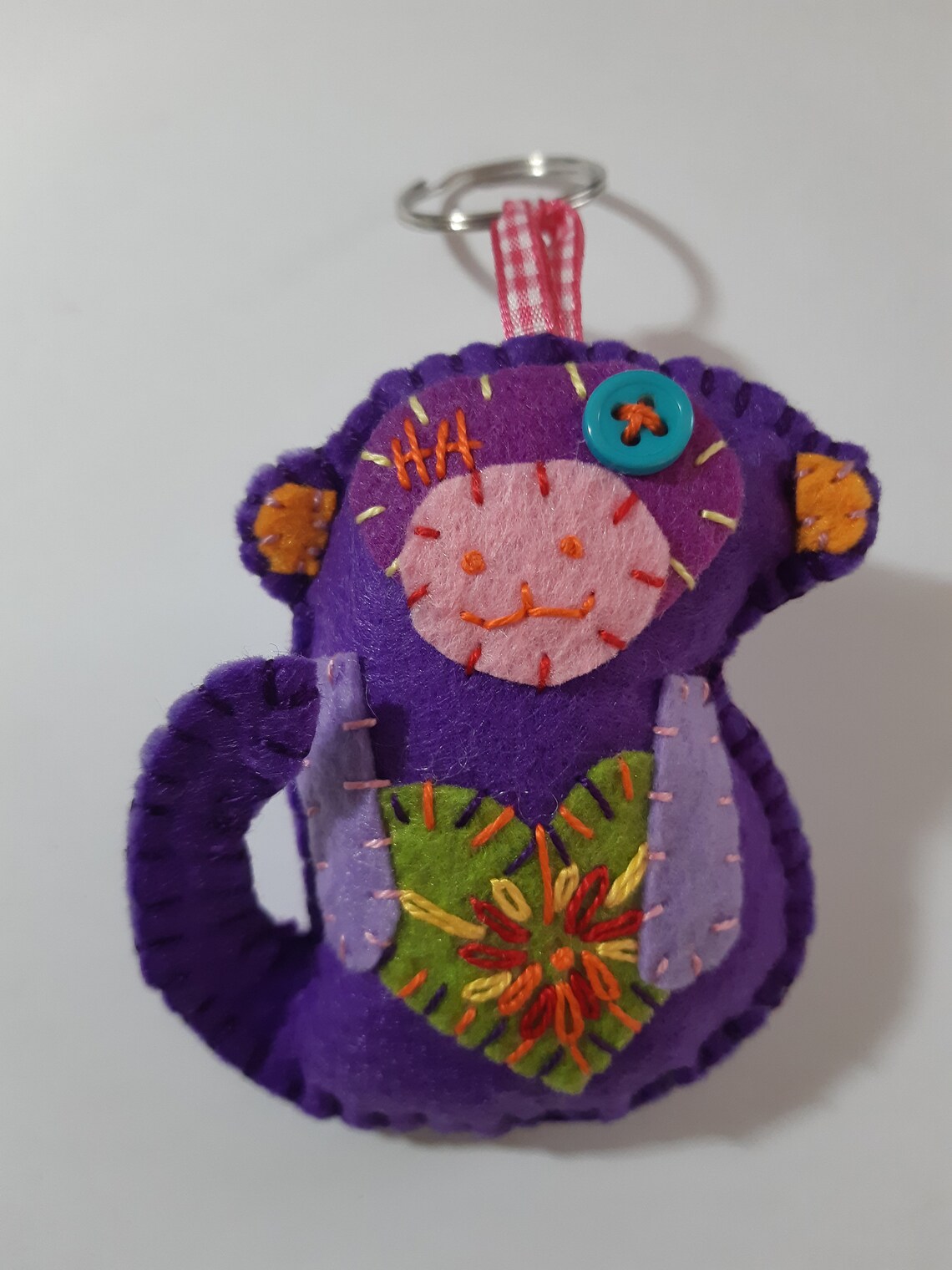 Monkey Key Chain Key Ring Hippo Handmade Wild Gift Idea Felt - Etsy