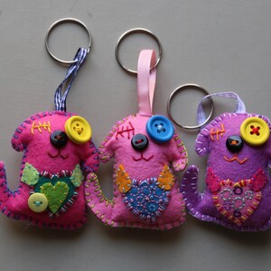 Dog Keychain Key Ring Handmade Puppy Pet Lovers Gift Idea Felt Keychain ...