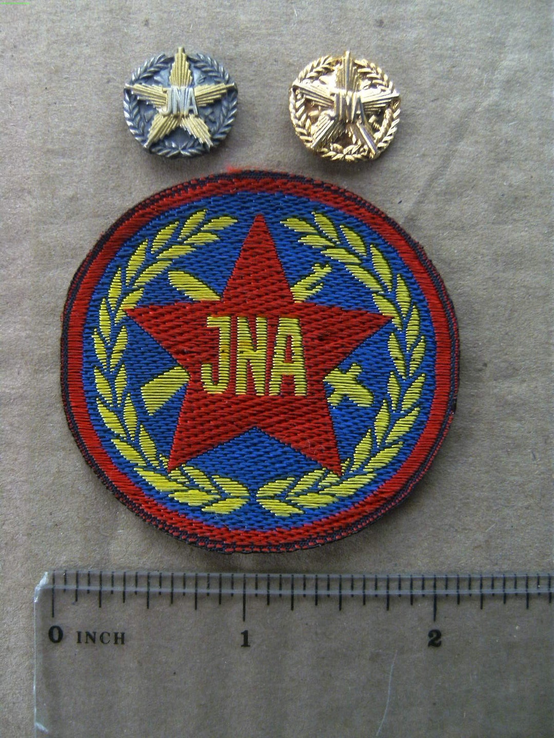 JNA Yugoslav People's Army - Vintage Small Embroidered Patch & Two Pin ...