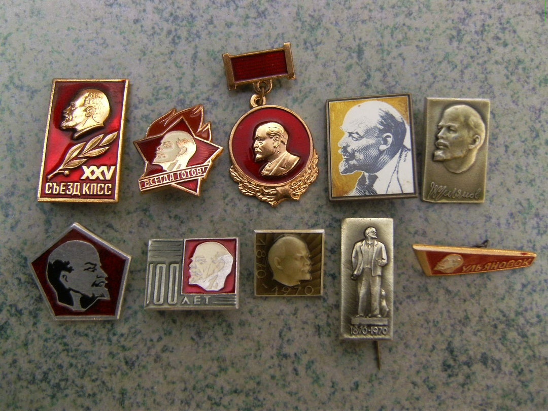 Vladimir Ilic LENIN Vintage Pin Badges Lot of 10 - Etsy