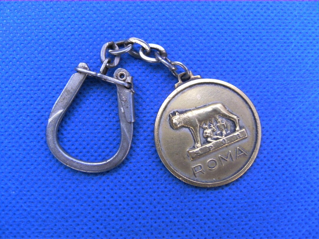 ROMA Vintage Keychain Keyring ITALY - Etsy