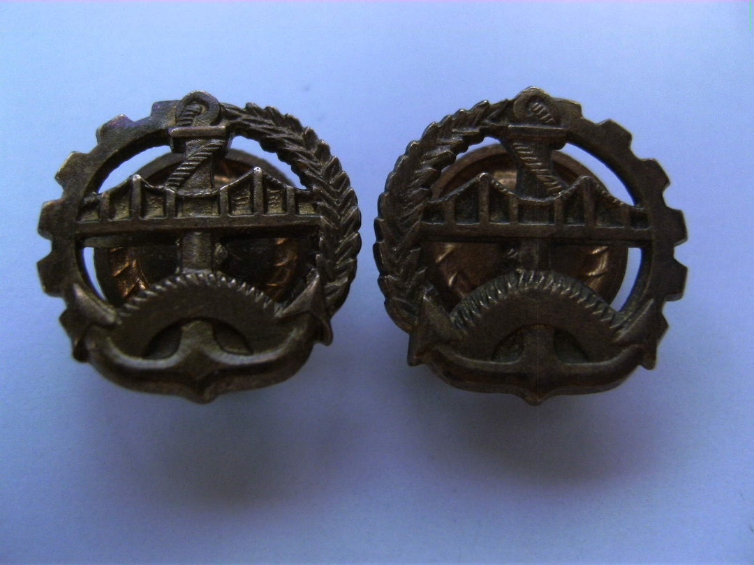 JNA Yugoslav National Army Collar Insignias ENGINEERING Units Pair ...