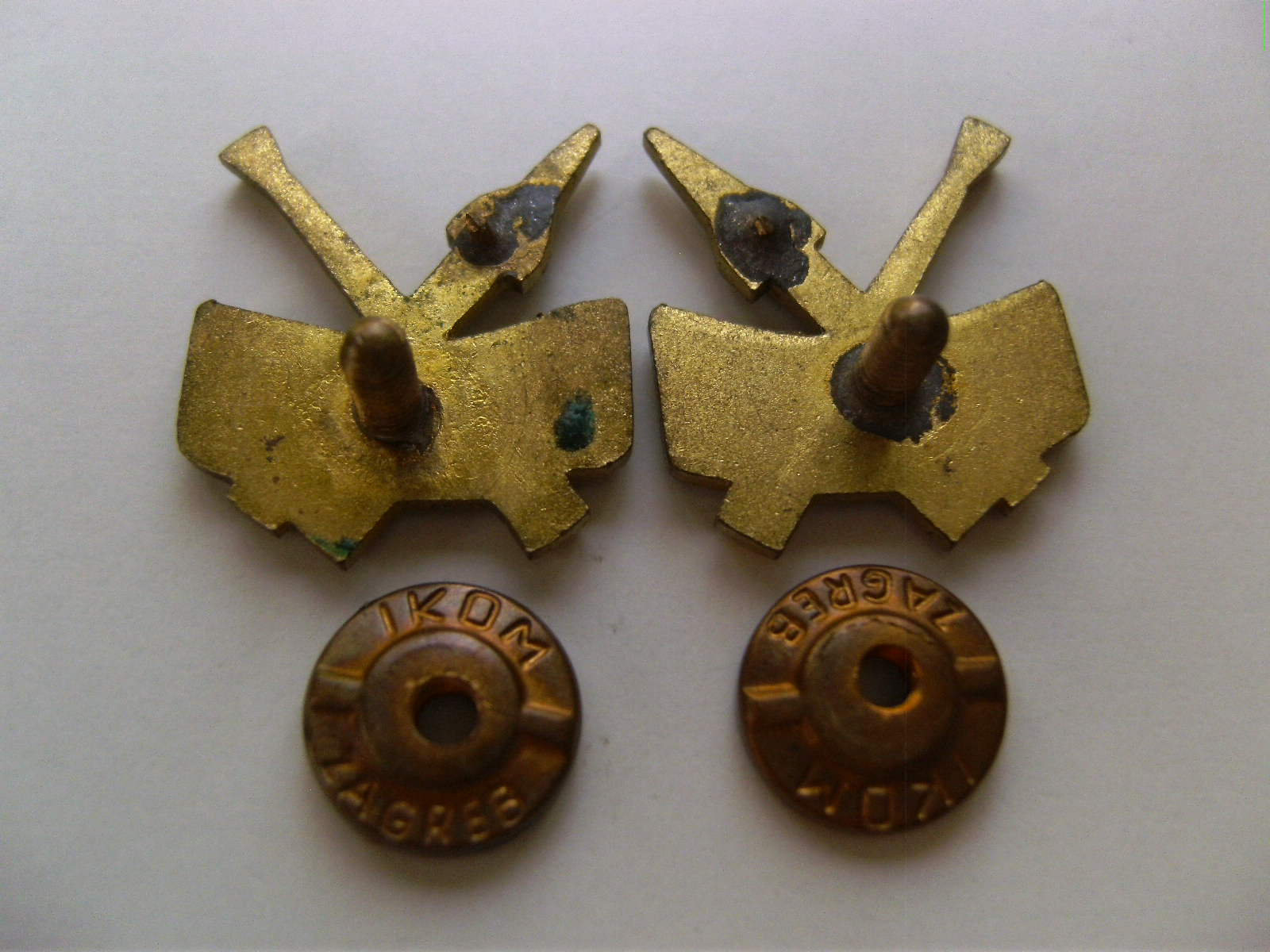 Yugoslavia JNA Army Anti-aircraft Defense Unit - Collar Insignias Pair ...