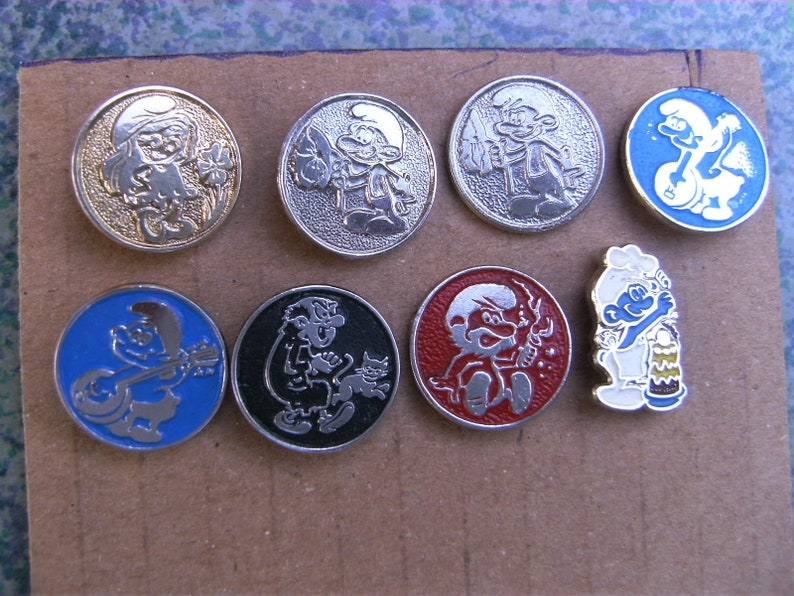 Smurfs Pin Colletcion Lot of 8 Different Pin Badge Smurfs | Etsy