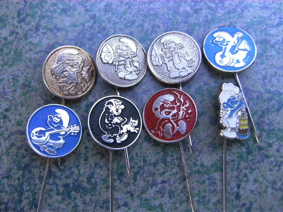 Smurfs Pin Colletcion Lot of 8 Different Pin Badge Smurfs | Etsy